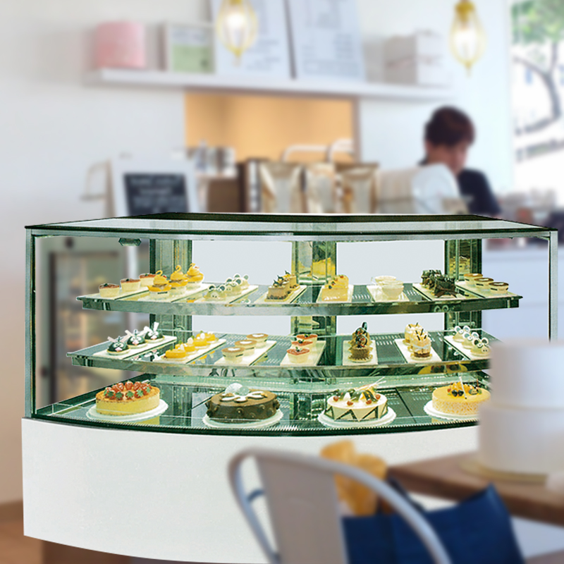 Commercial Floor Standing Bakery Shop Dessert Showcase For Pastry