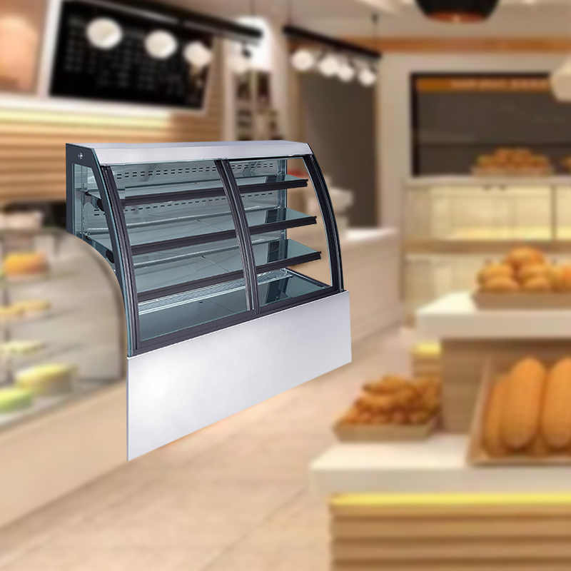Commercial Glass Front Sliding Door Pastry Showcase For Bakeries Shops