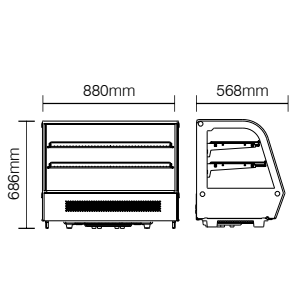 Commercial Small Counter Top Showcase Cake And Pastry Display Chiller ...