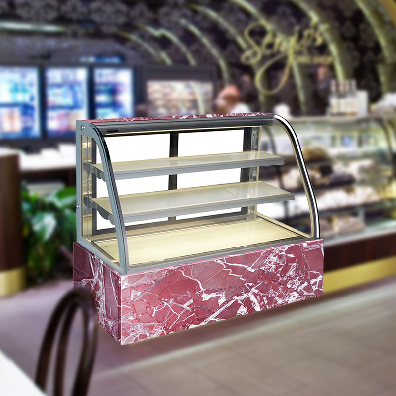 Commercial Glass Curved Front Cake And Dessert Display Fridge For ...