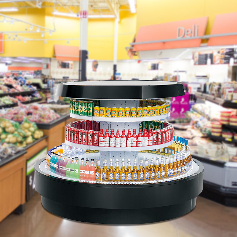 Supermarket Open Air Remote Control Circular Ring Shape Cold Food ...